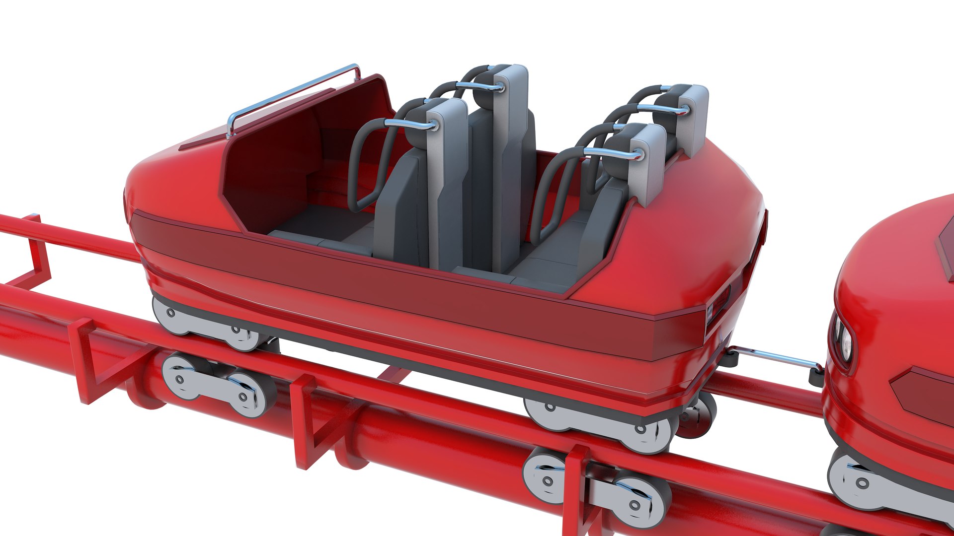 Roller Coaster Train - Red 3D Model - TurboSquid 1922560