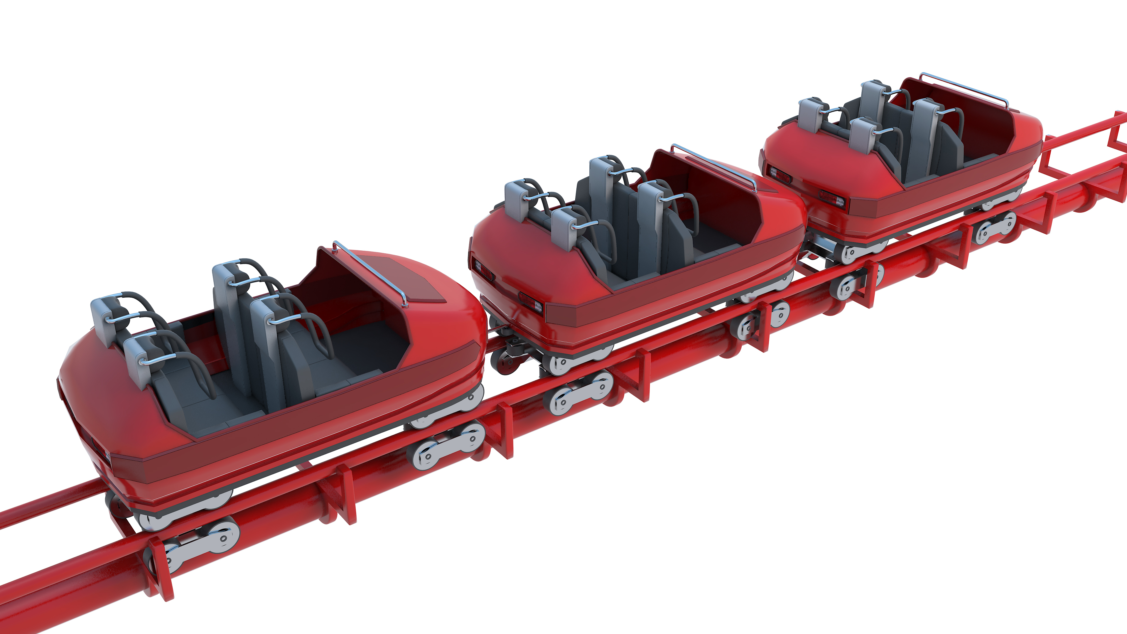 Roller Coaster Train - Red 3D model - TurboSquid 1922560