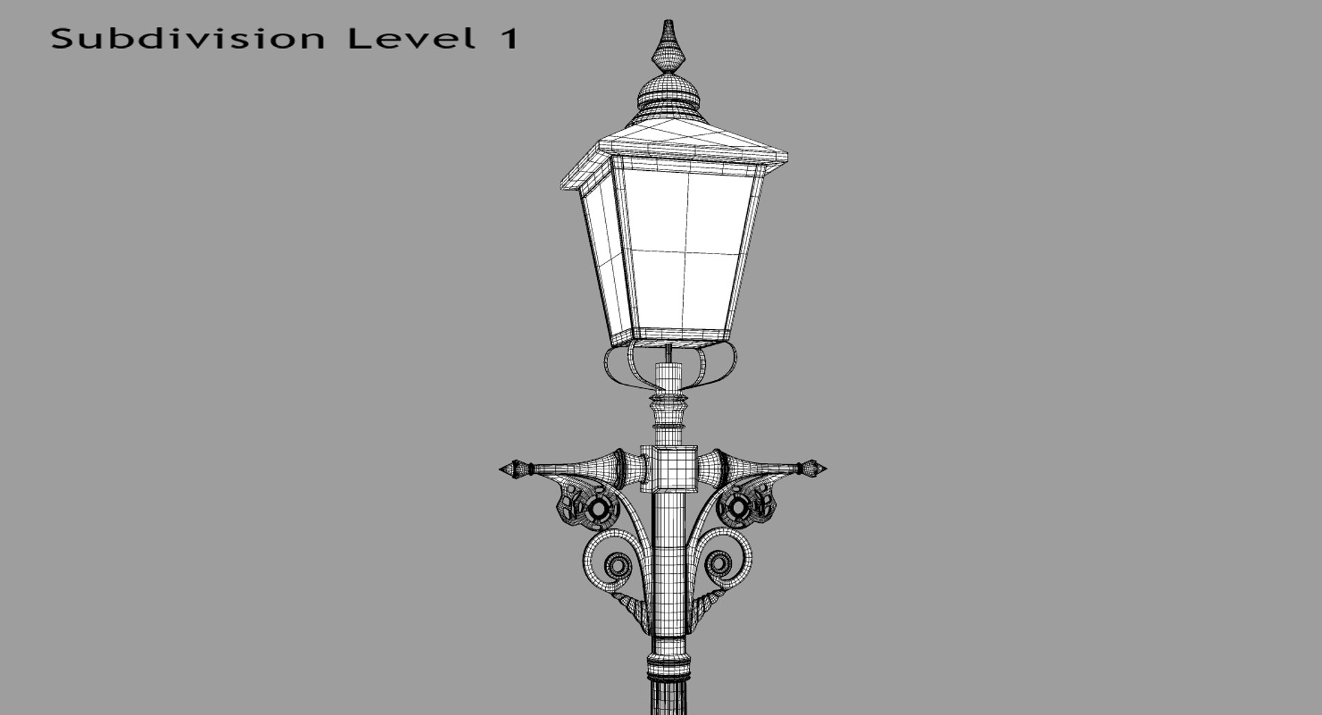 3d Victorian Lamp Post Lighting Model