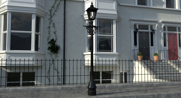 3d victorian lamp post lighting model