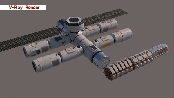 Futuristic space station 3D model - TurboSquid 1998299