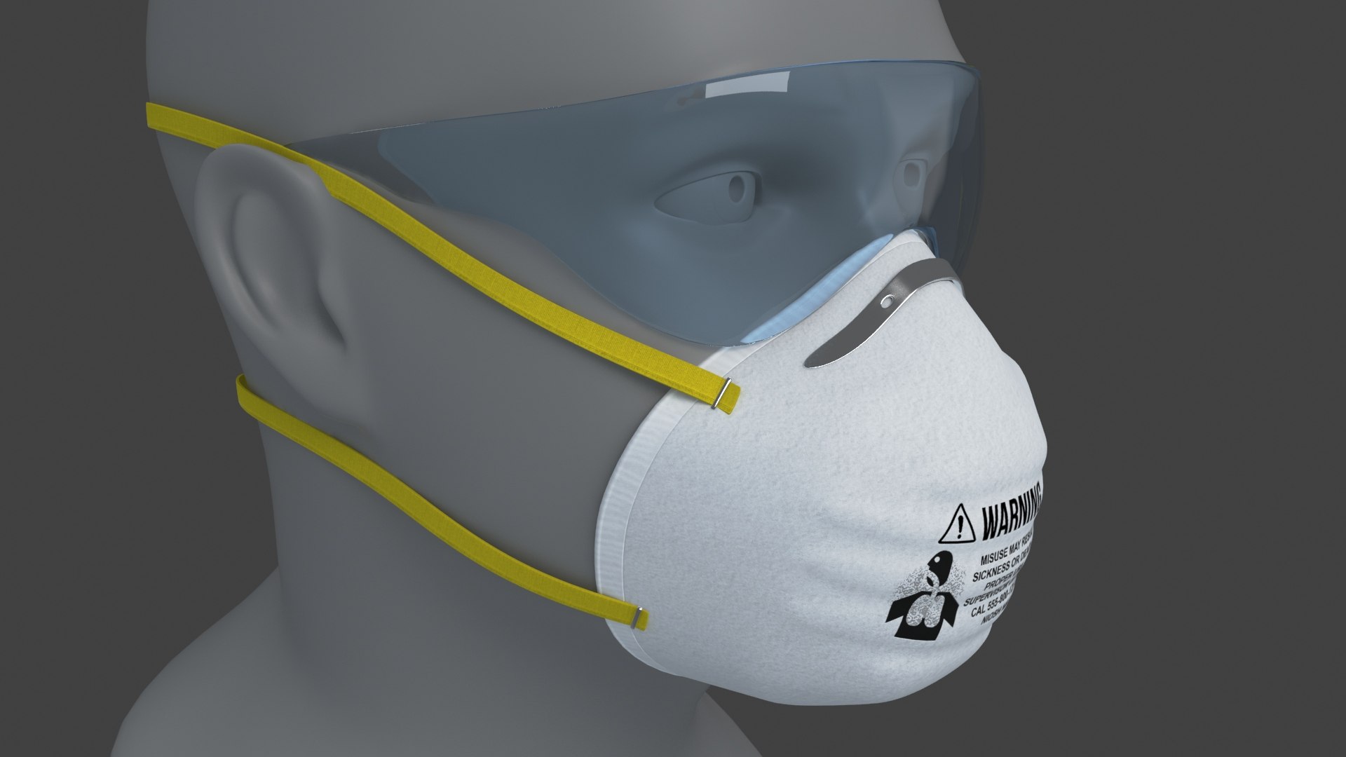 3D Model N95 Respirators Masks Face - TurboSquid 1533861