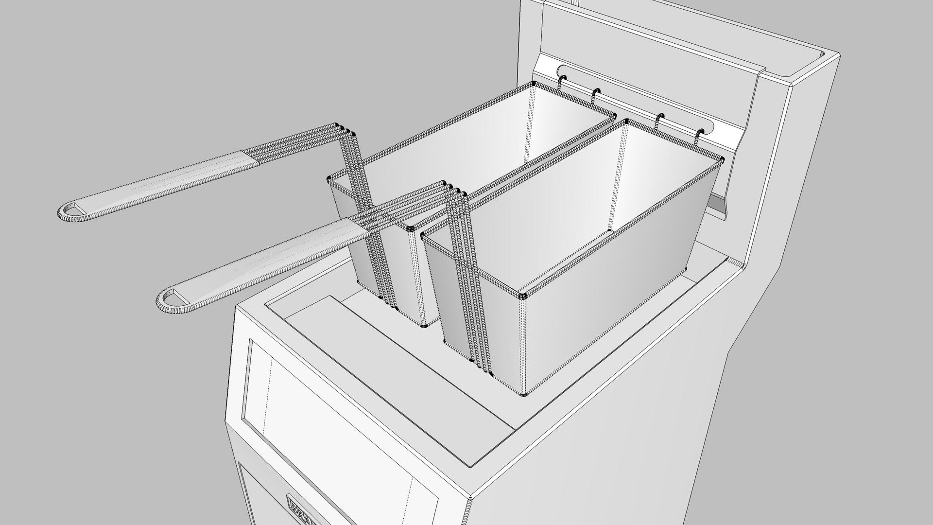 Restaurant Deep Fryer 3d Model