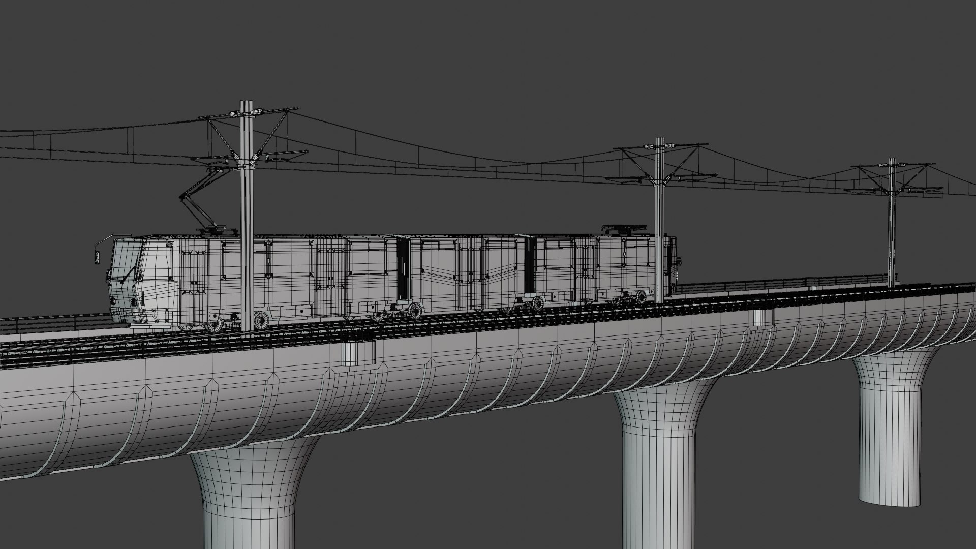 3D Bridge with KT8D5 tram II model - TurboSquid 2171739