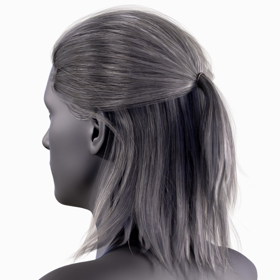 modelo 3d Real time hair card witcher hairstyle - TurboSquid 2029639
