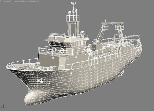 3ds max stern trawler