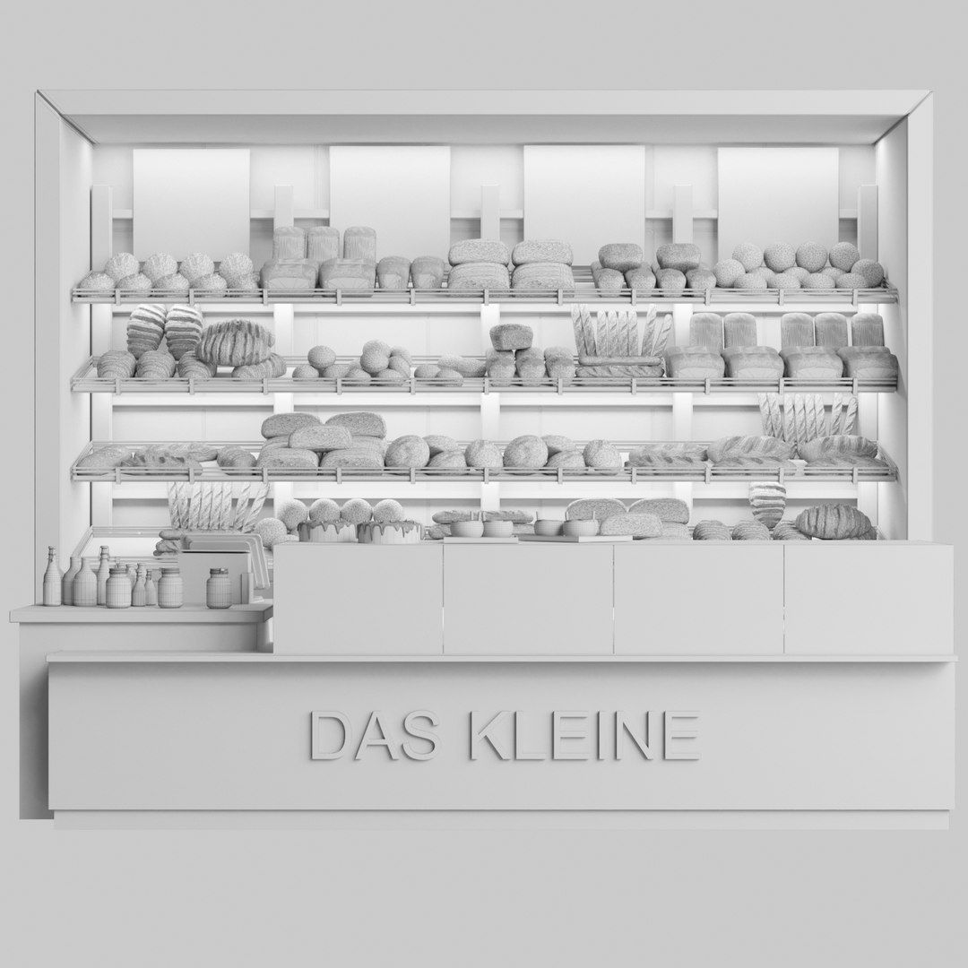 3D Bakery with pastries and desserts model - TurboSquid 1933214