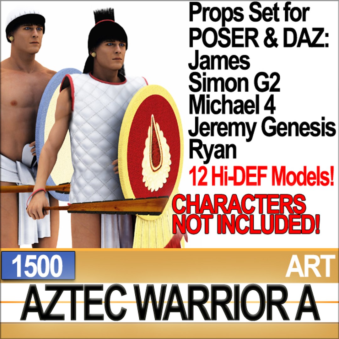 3ds props set daz aztec