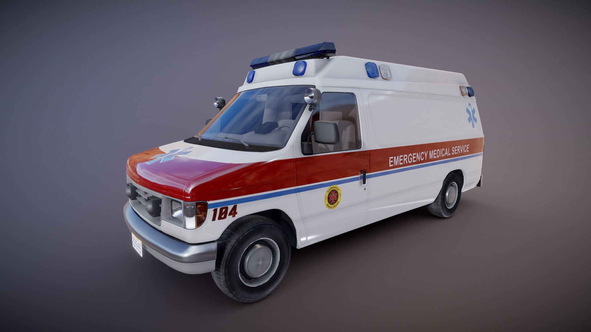 90s ambulance car 3D model - TurboSquid 2151153