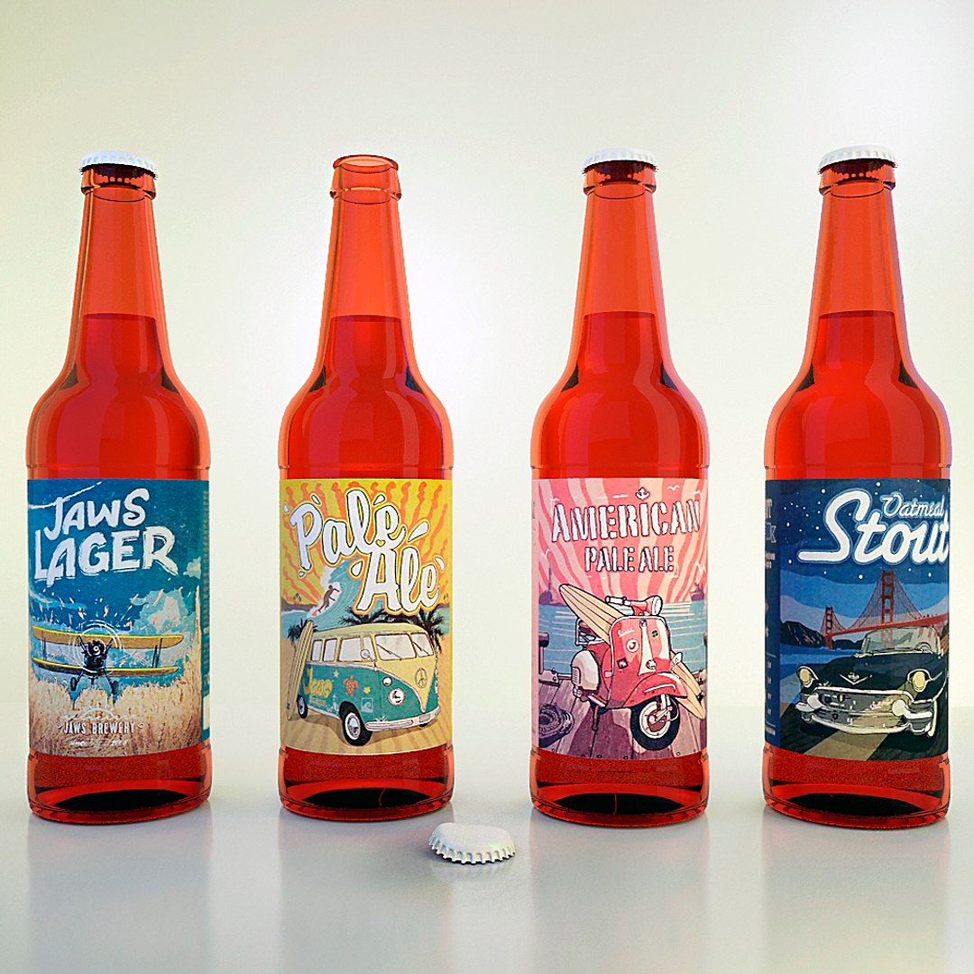3D jaws beer set alcohol - TurboSquid 1409345