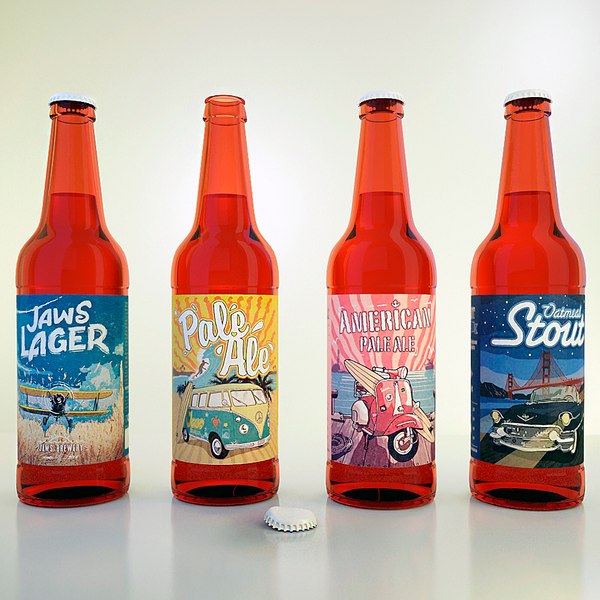 3D jaws beer set alcohol - TurboSquid 1409345