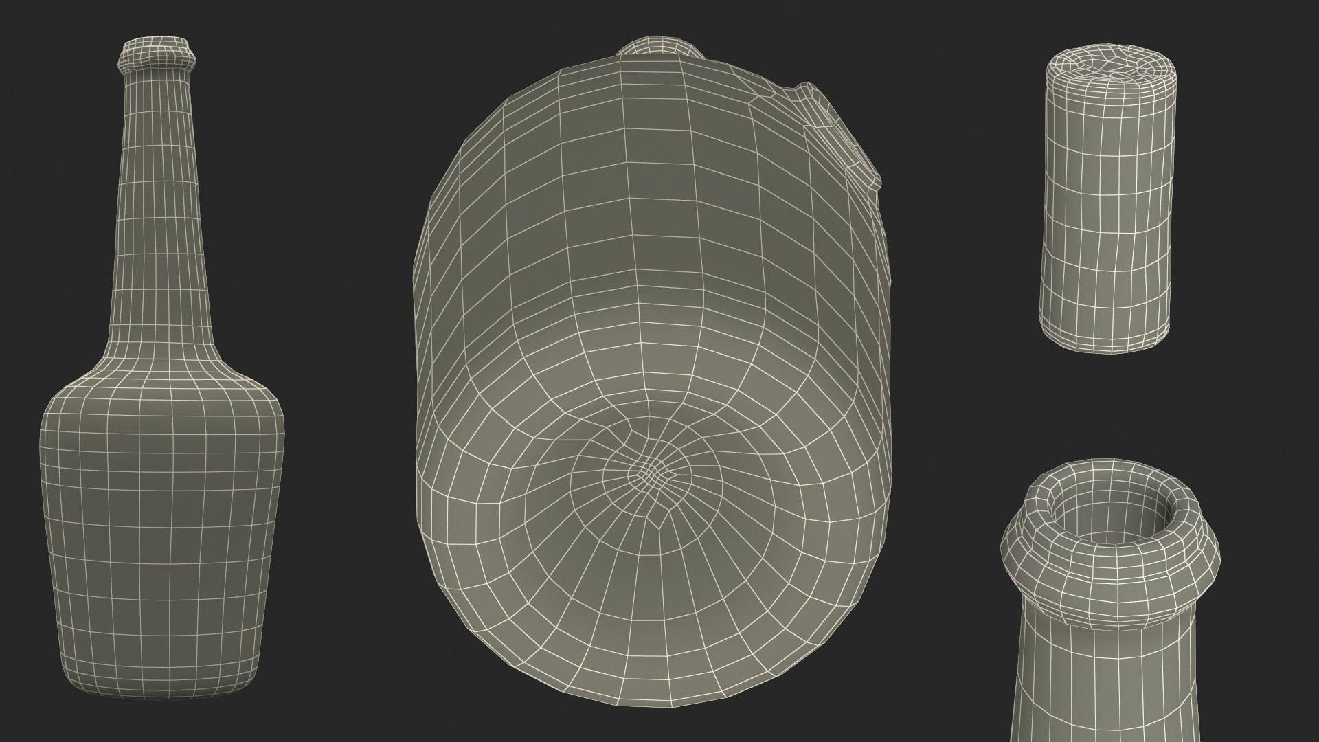 Vintage Glass Wine Bottle 3D Model - TurboSquid 2218464