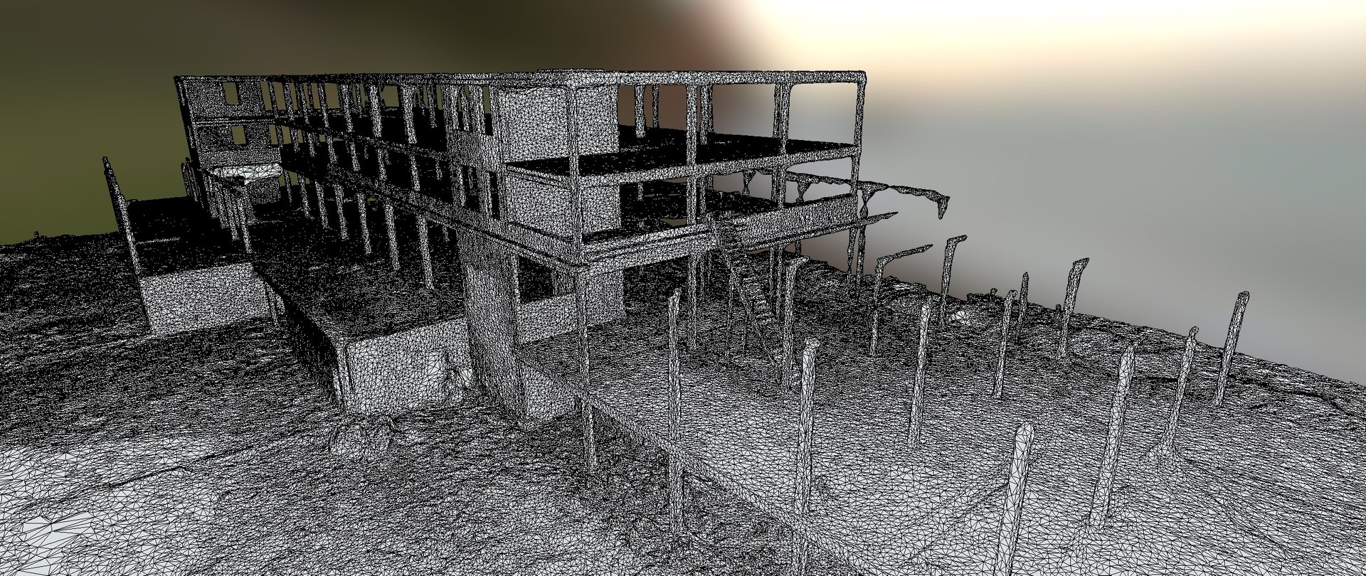 Abandoned Building Frame 3D Scan 3D model - TurboSquid 1944424