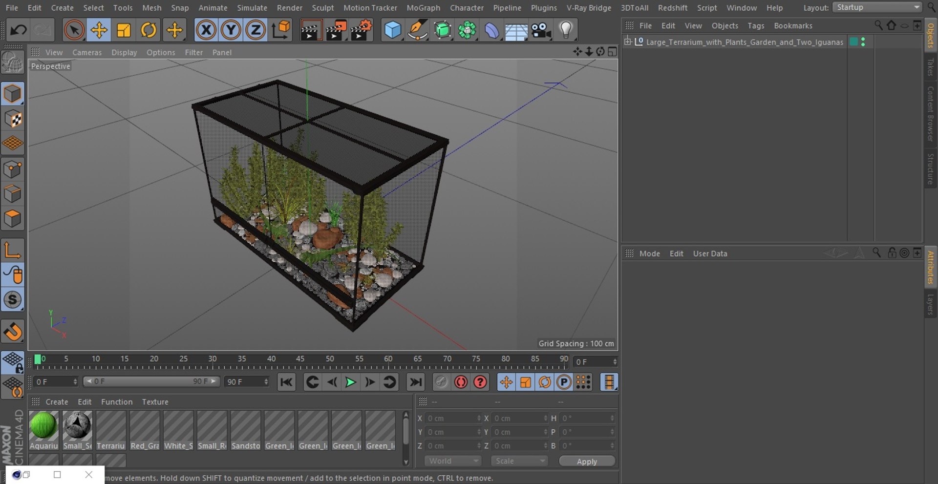 3D Large Terrarium With Plants Garden And Two Iguanas Model ...