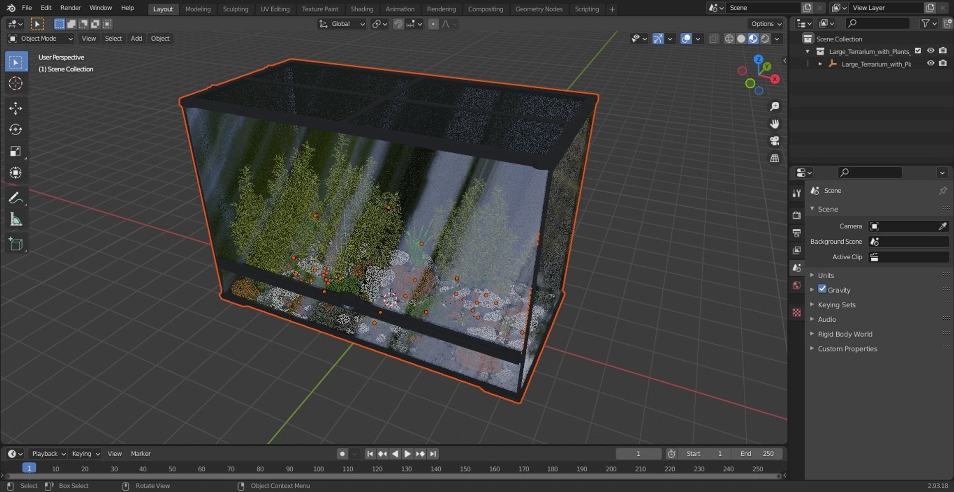 3D Large Terrarium With Plants Garden And Two Iguanas Model ...
