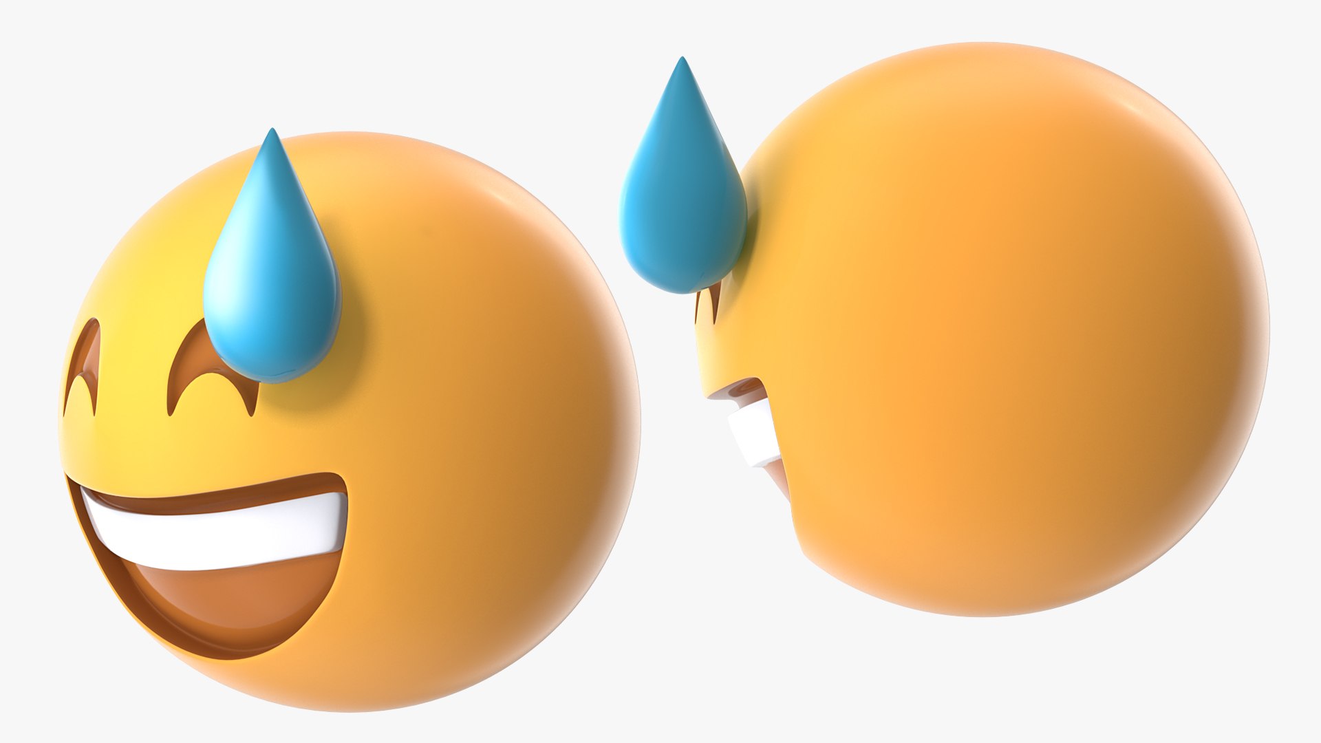 Smiling Sweat Emoji 3D - TurboSquid 1533422