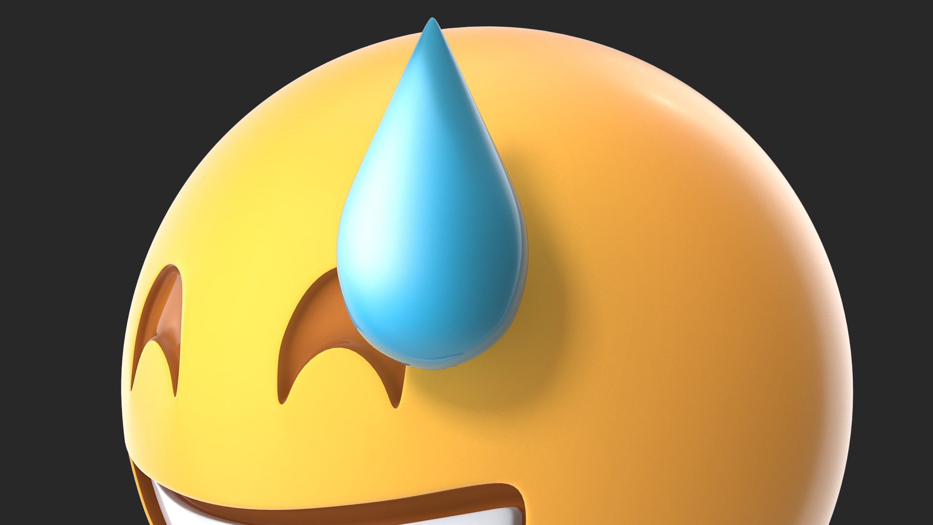 Smiling Sweat Emoji 3D - TurboSquid 1533422