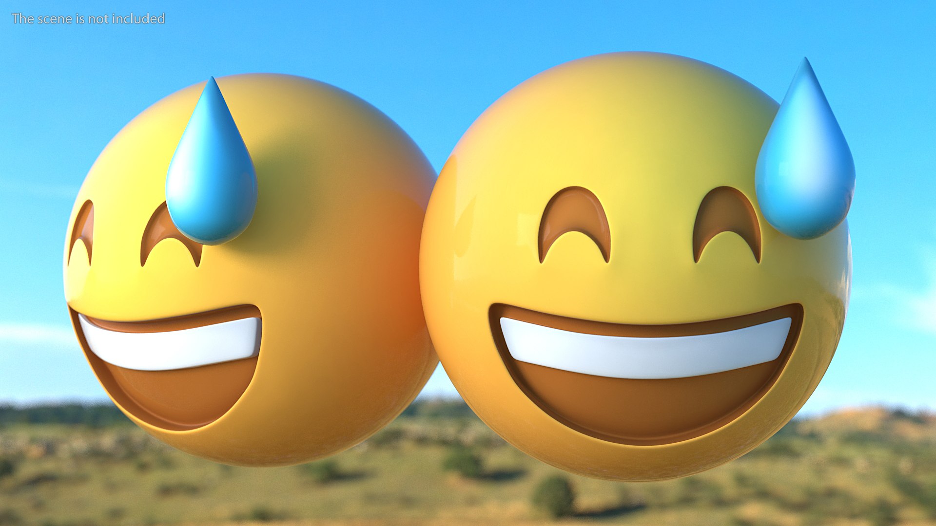 Smiling sweat emoji 3D - TurboSquid 1533422