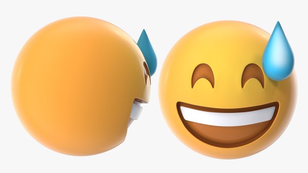 Smiling sweat emoji 3D - TurboSquid 1533422