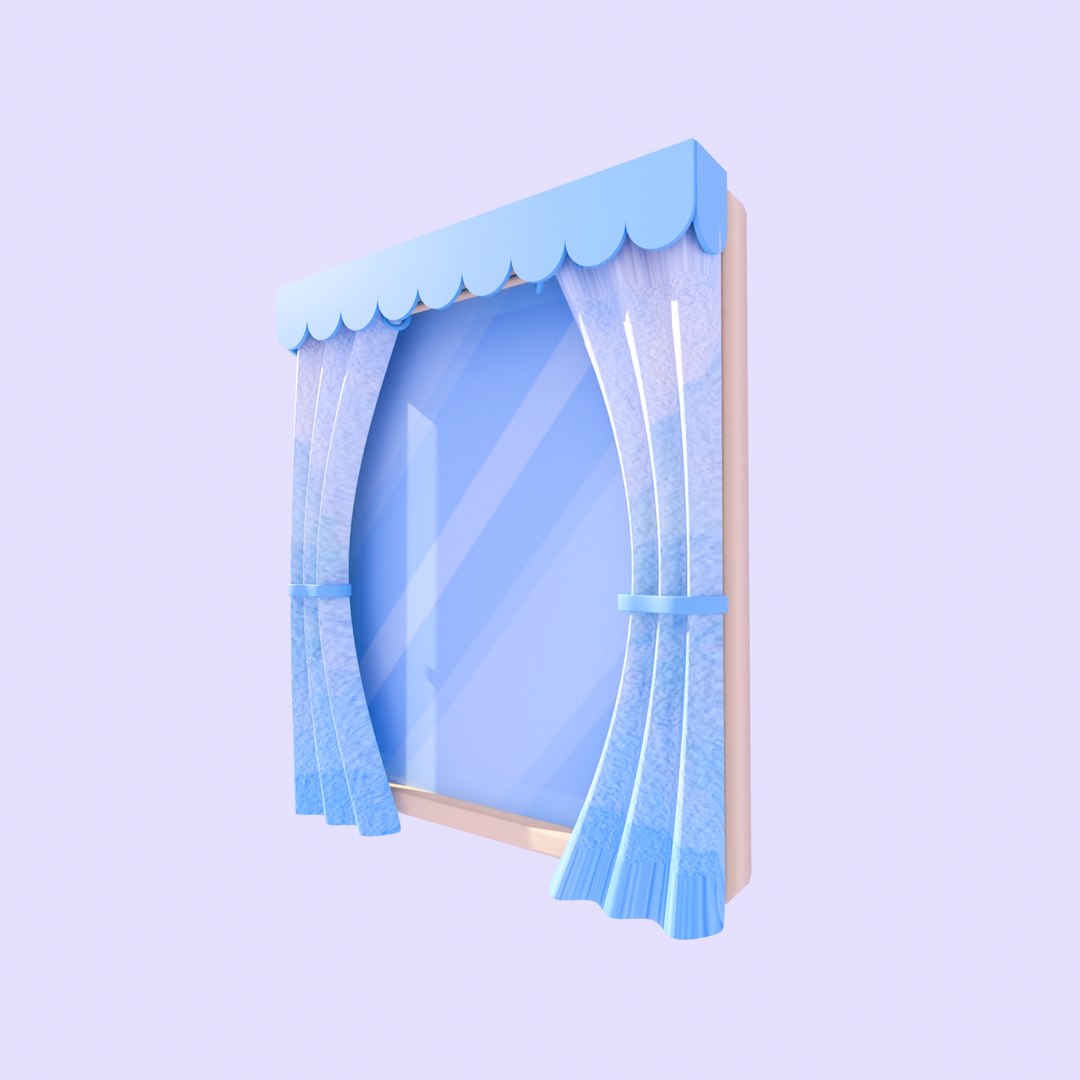 Stylized window and curtain 3D - TurboSquid 2183001