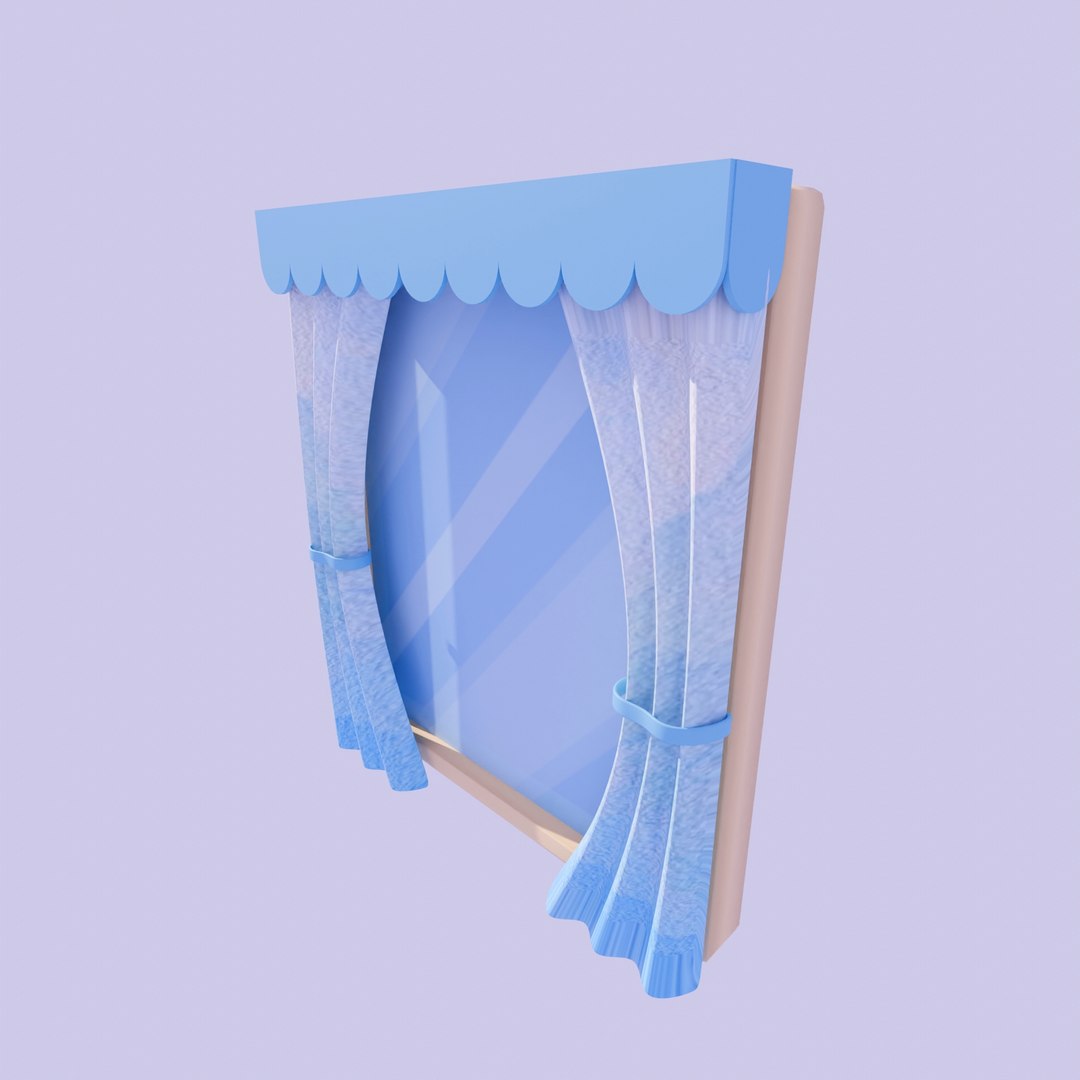 Stylized window and curtain 3D - TurboSquid 2183001
