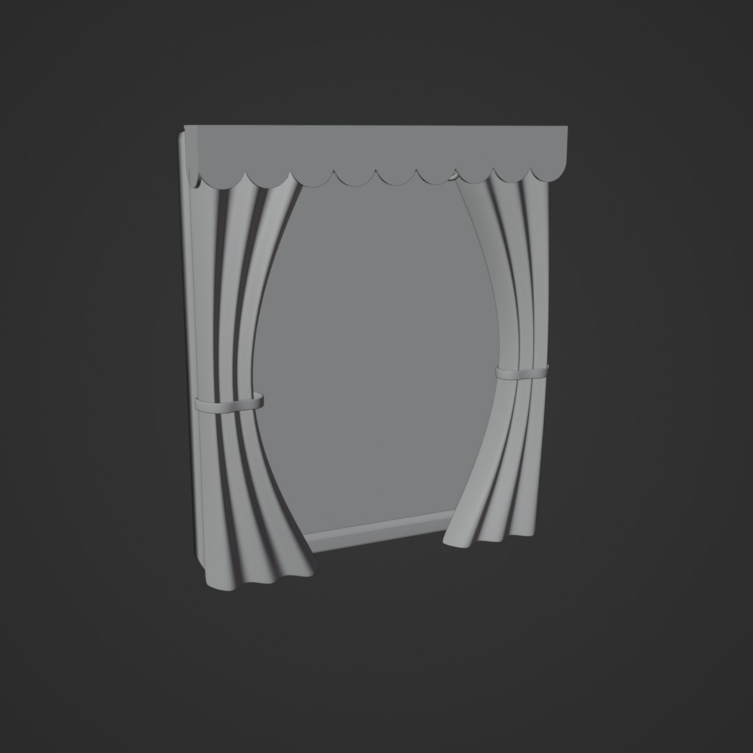 Stylized window and curtain 3D - TurboSquid 2183001