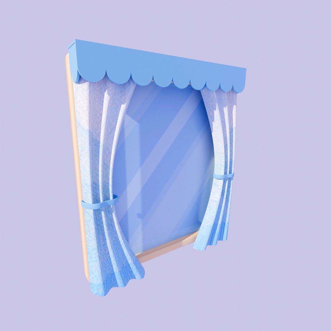 Stylized window and curtain 3D - TurboSquid 2183001