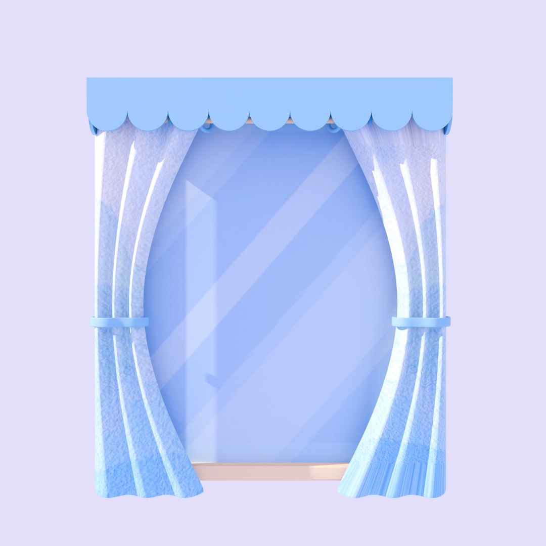 Stylized window and curtain 3D - TurboSquid 2183001