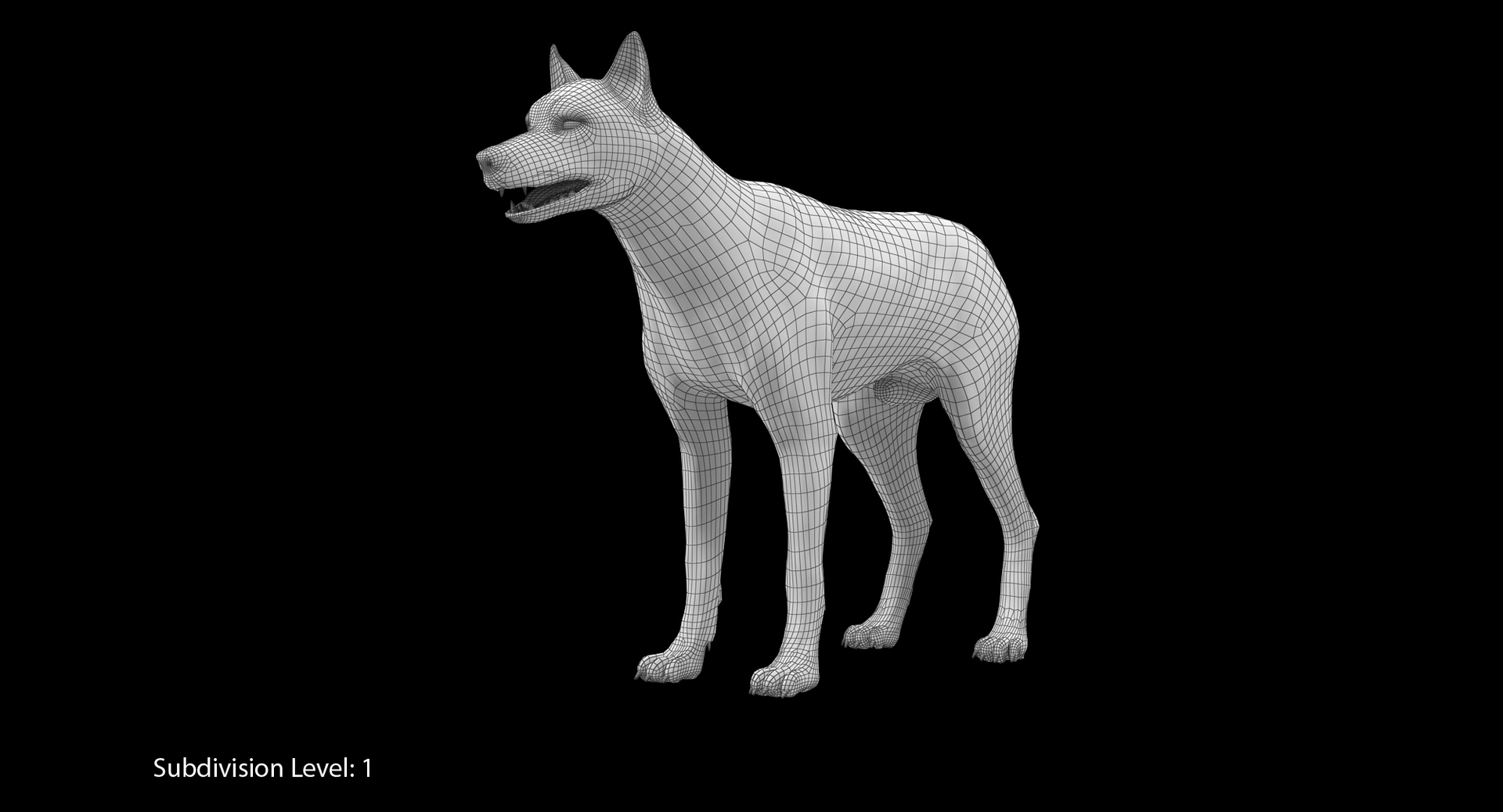 3d model wolf black