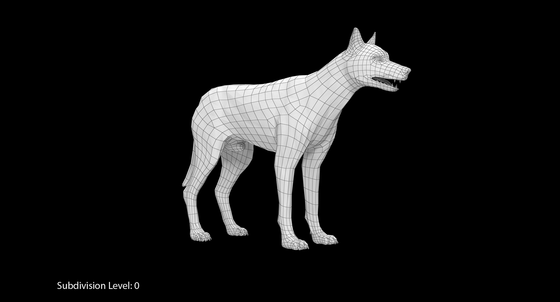 3d model wolf black