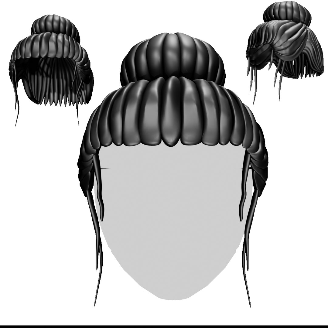 3D Hair wig - TurboSquid 1814281