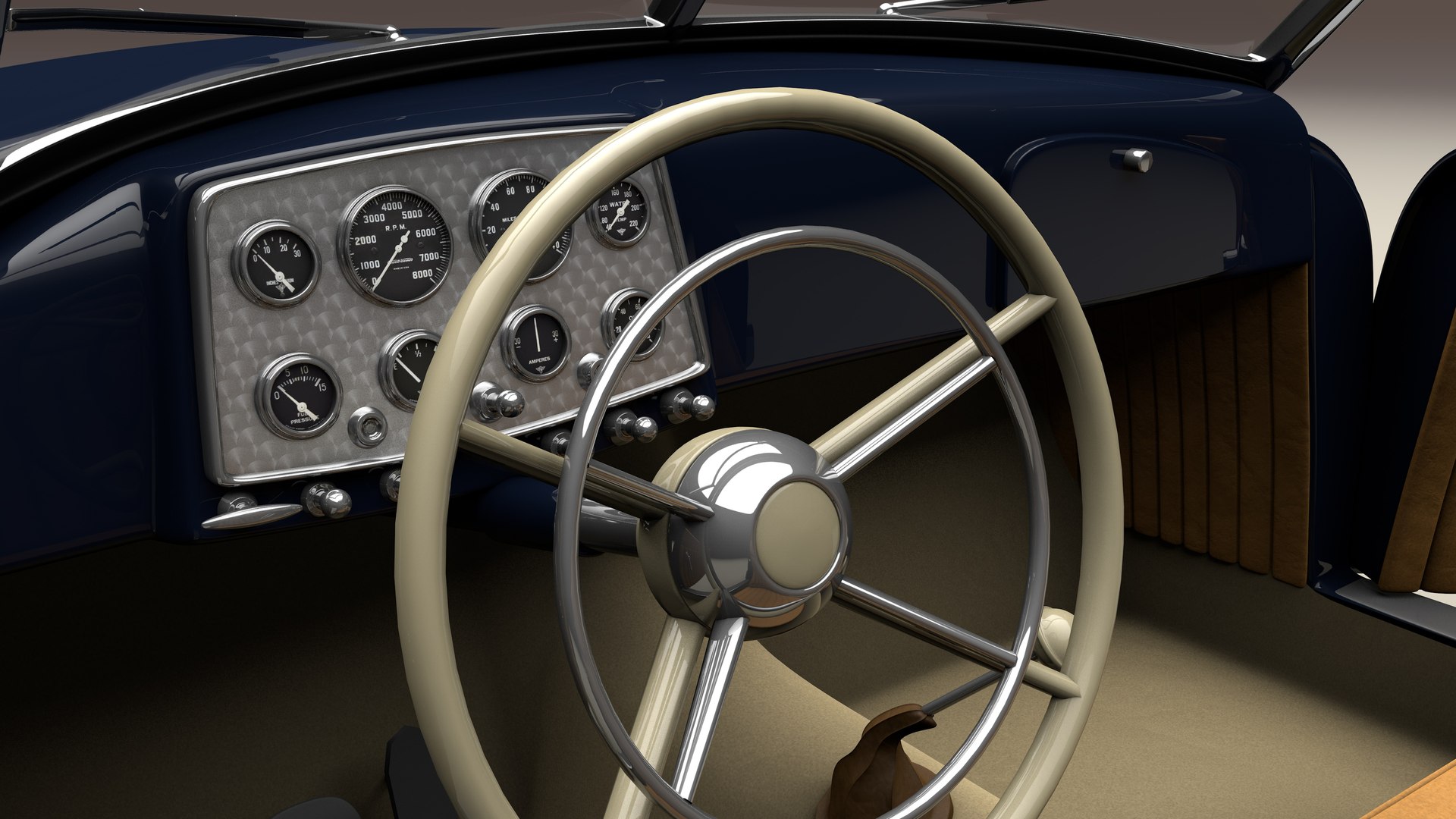 Convertible Kurtis 1949 3D Model - TurboSquid 1638676
