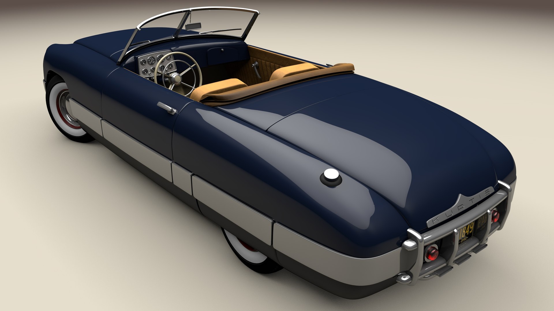 Convertible Kurtis 1949 3D Model - TurboSquid 1638676