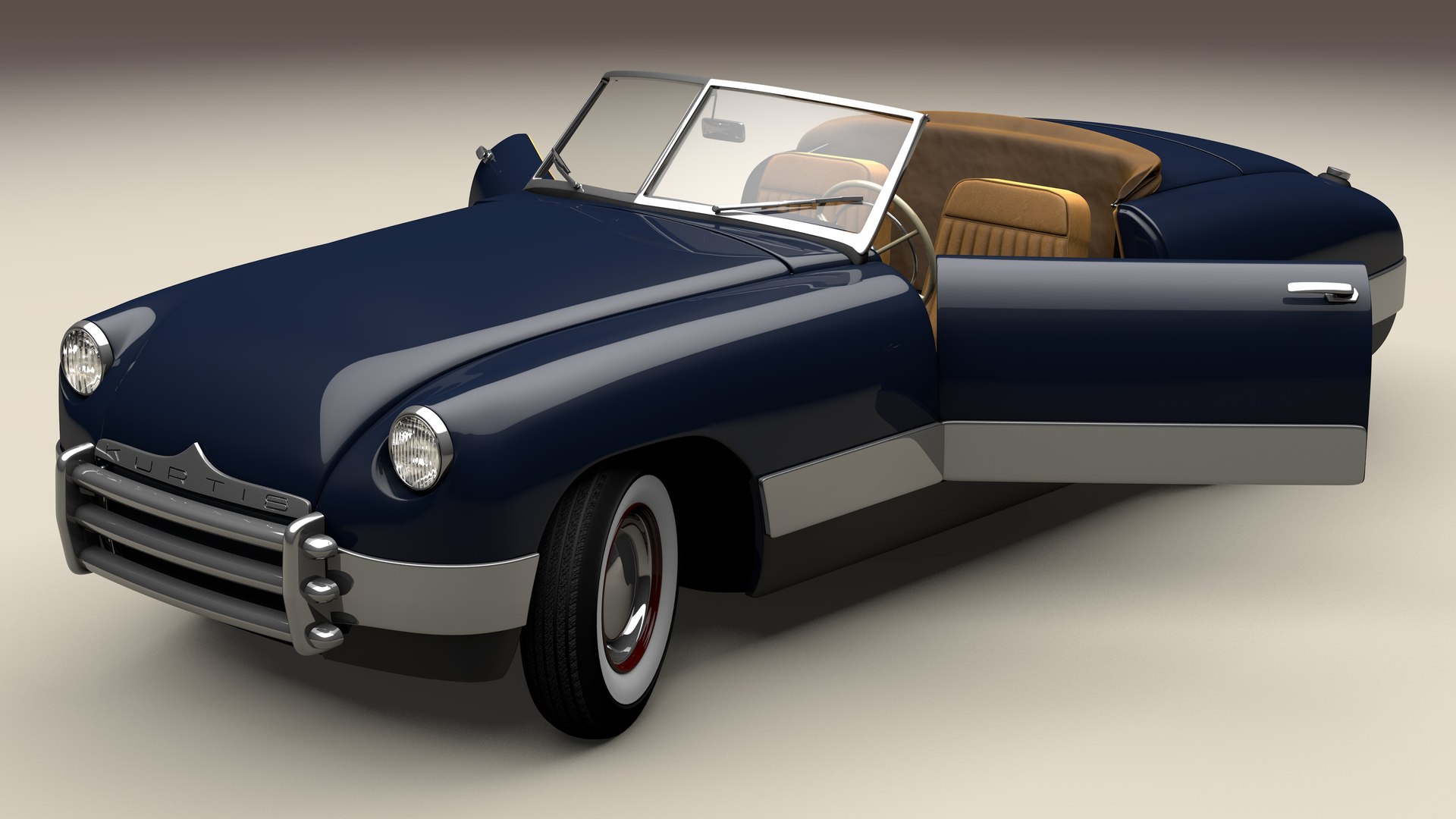 Convertible Kurtis 1949 3D Model - TurboSquid 1638676