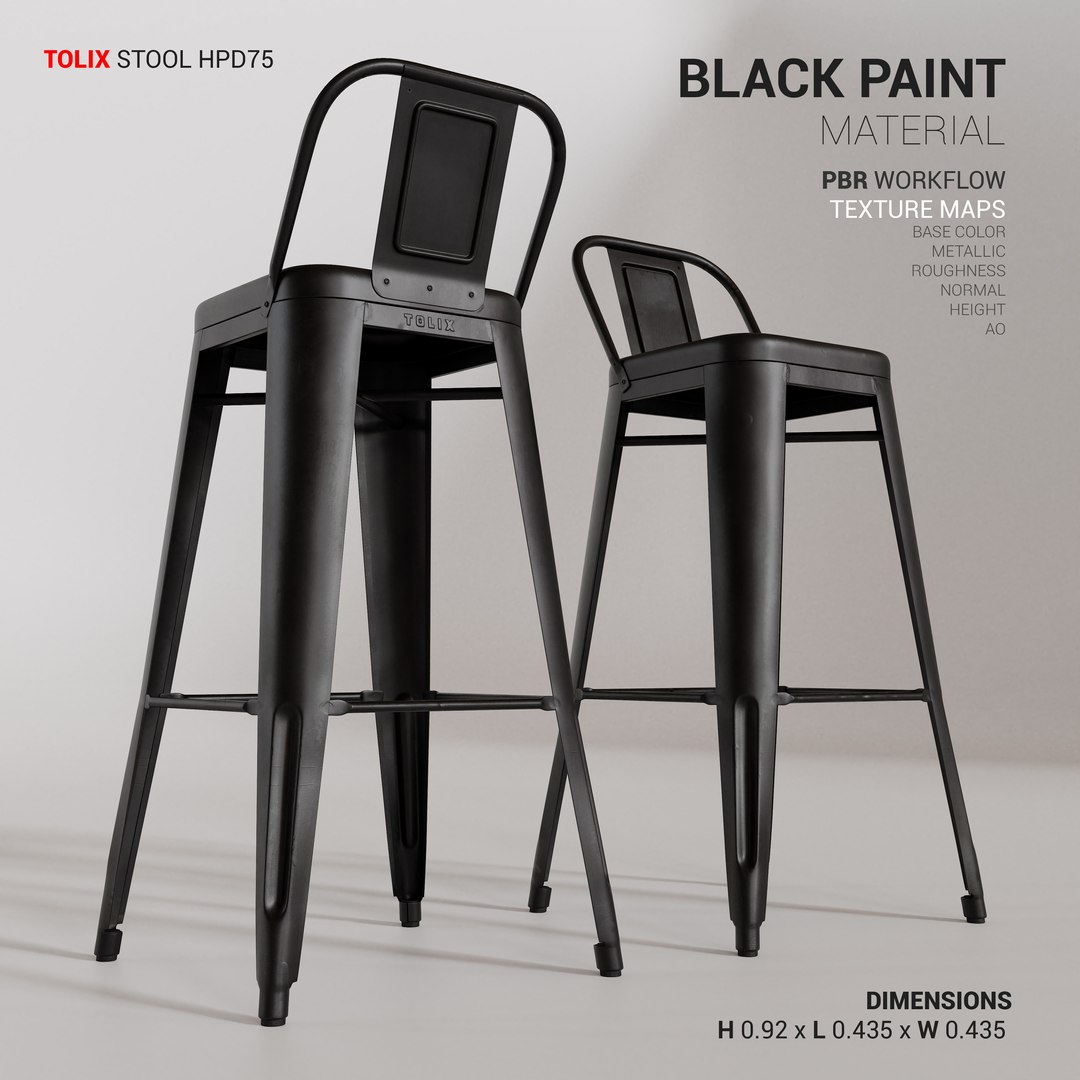 Tolix Stool Hpd75 3D Model - TurboSquid 1391162