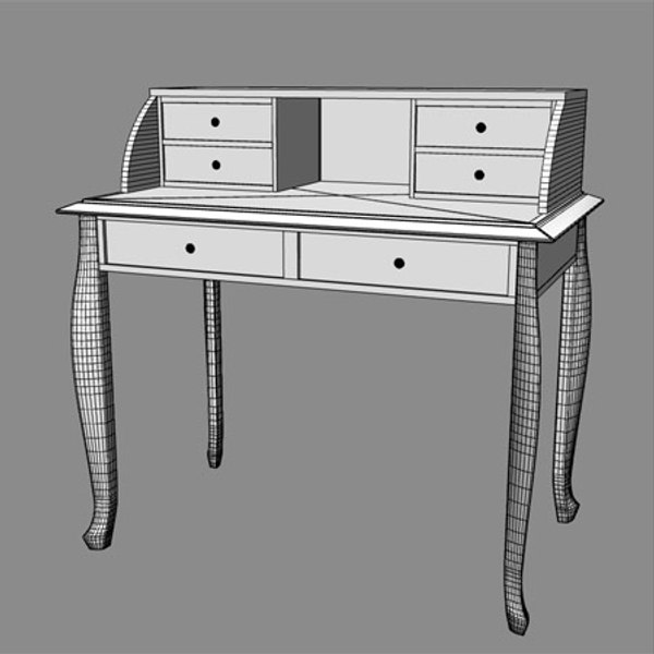 desk wood 3d model