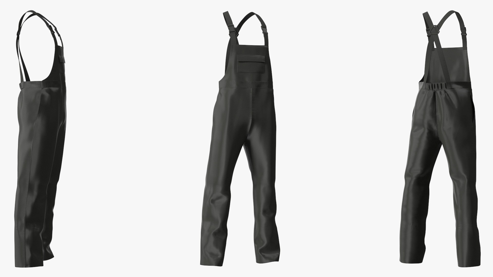 Unisex Black Rain Overalls Model - TurboSquid 2128314