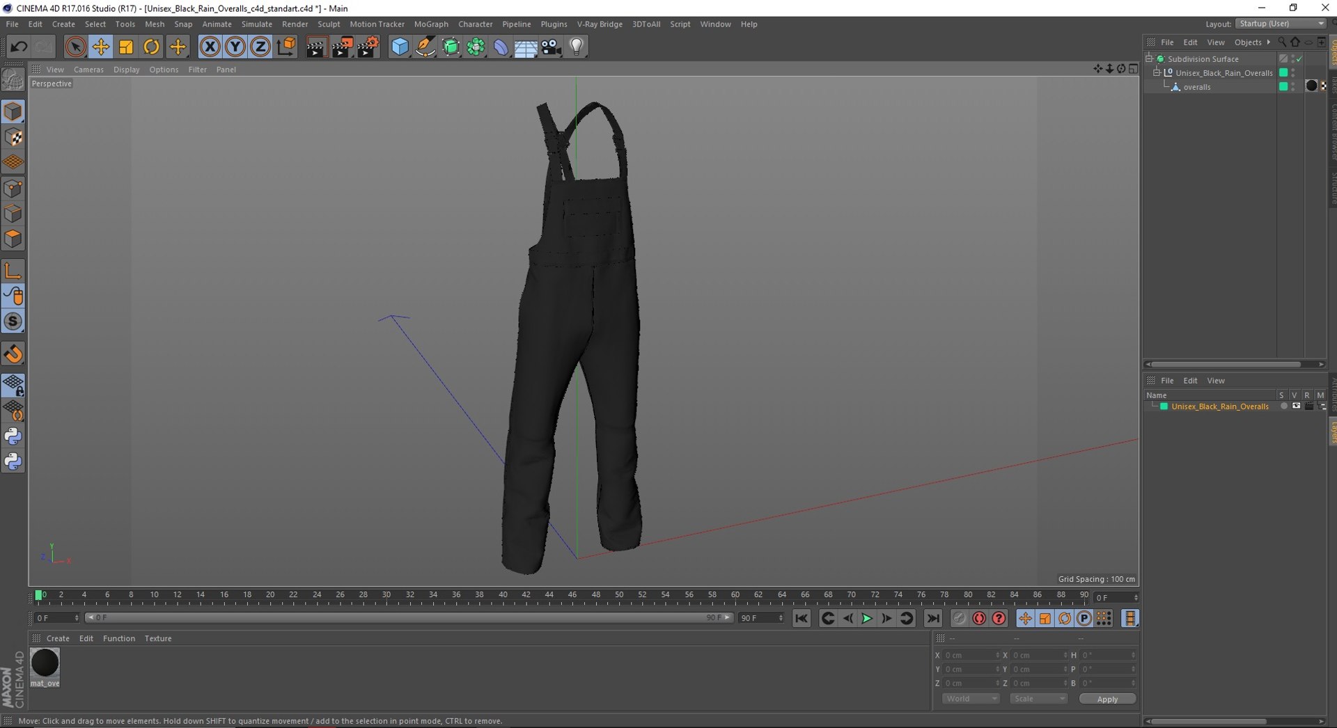 Unisex Black Rain Overalls Model - TurboSquid 2128314