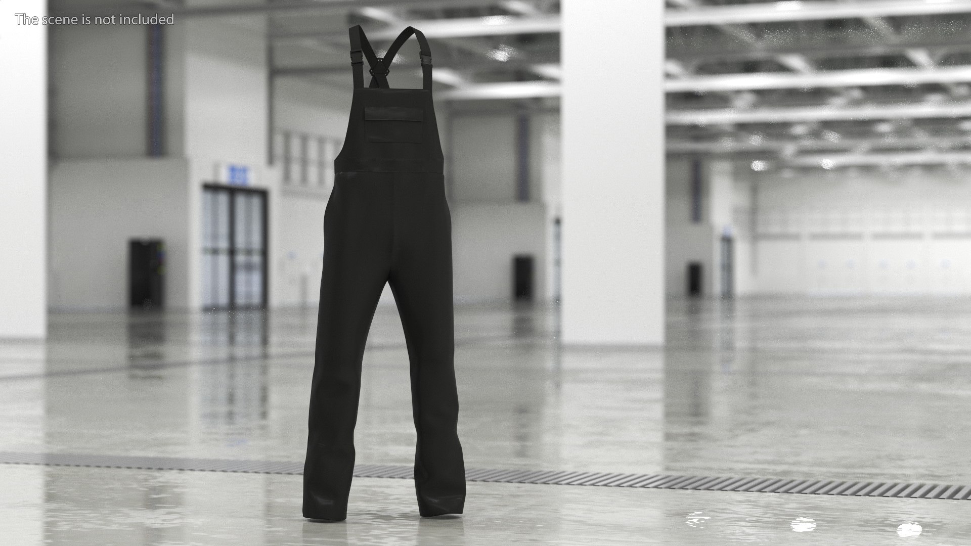 Unisex Black Rain Overalls Model - TurboSquid 2128314