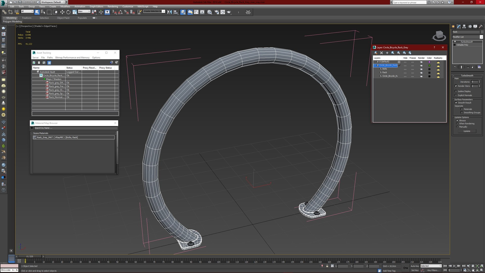 3D Model Circle Bicycle Rack Grey - TurboSquid 2225197