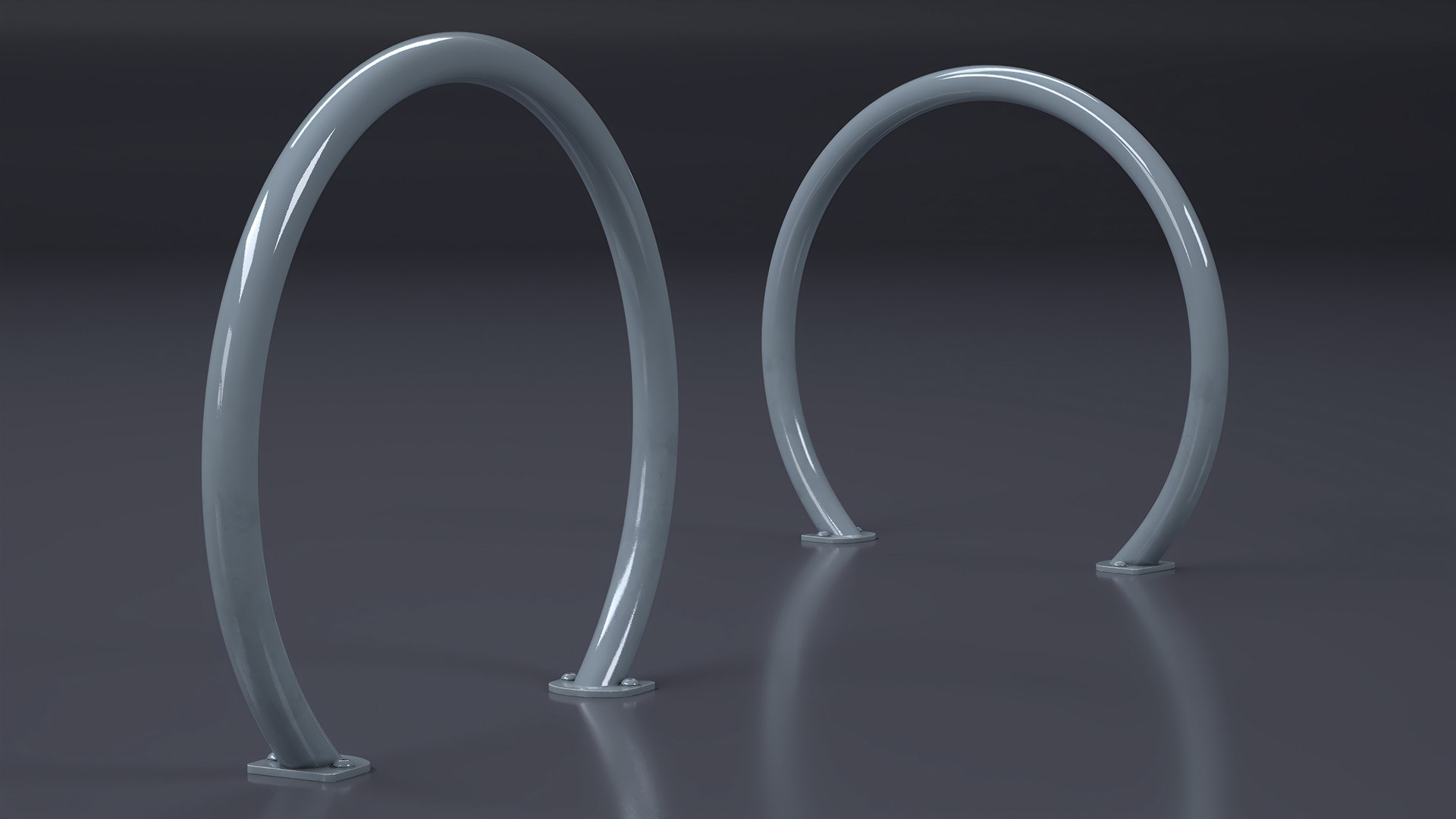 3D Model Circle Bicycle Rack Grey - TurboSquid 2225197