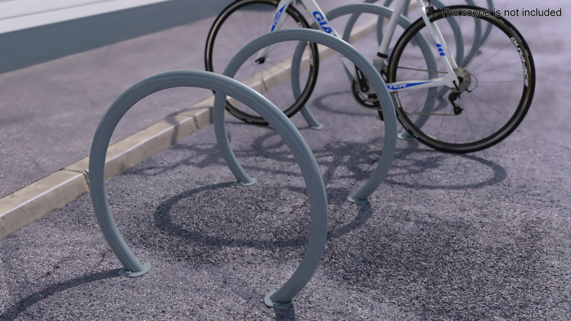 3D Model Circle Bicycle Rack Grey - TurboSquid 2225197