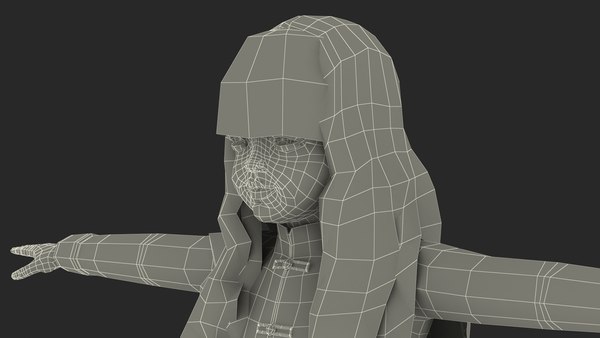T-포즈를 입은 전통 의상을 입은 중국 여자 아이 3D 모델 - TurboSquid 1971266