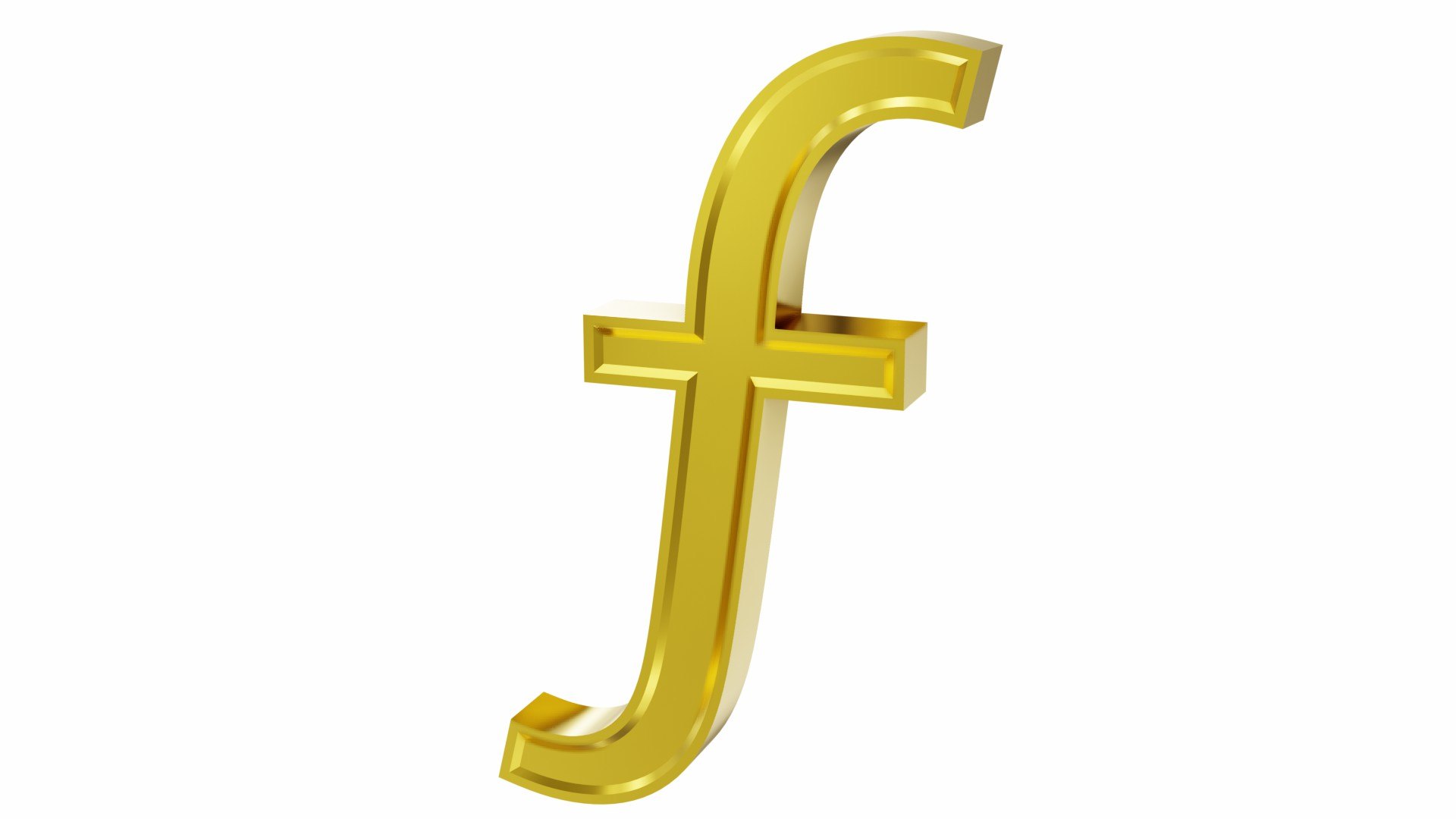 3D Guilder currency sign model - TurboSquid 1717731