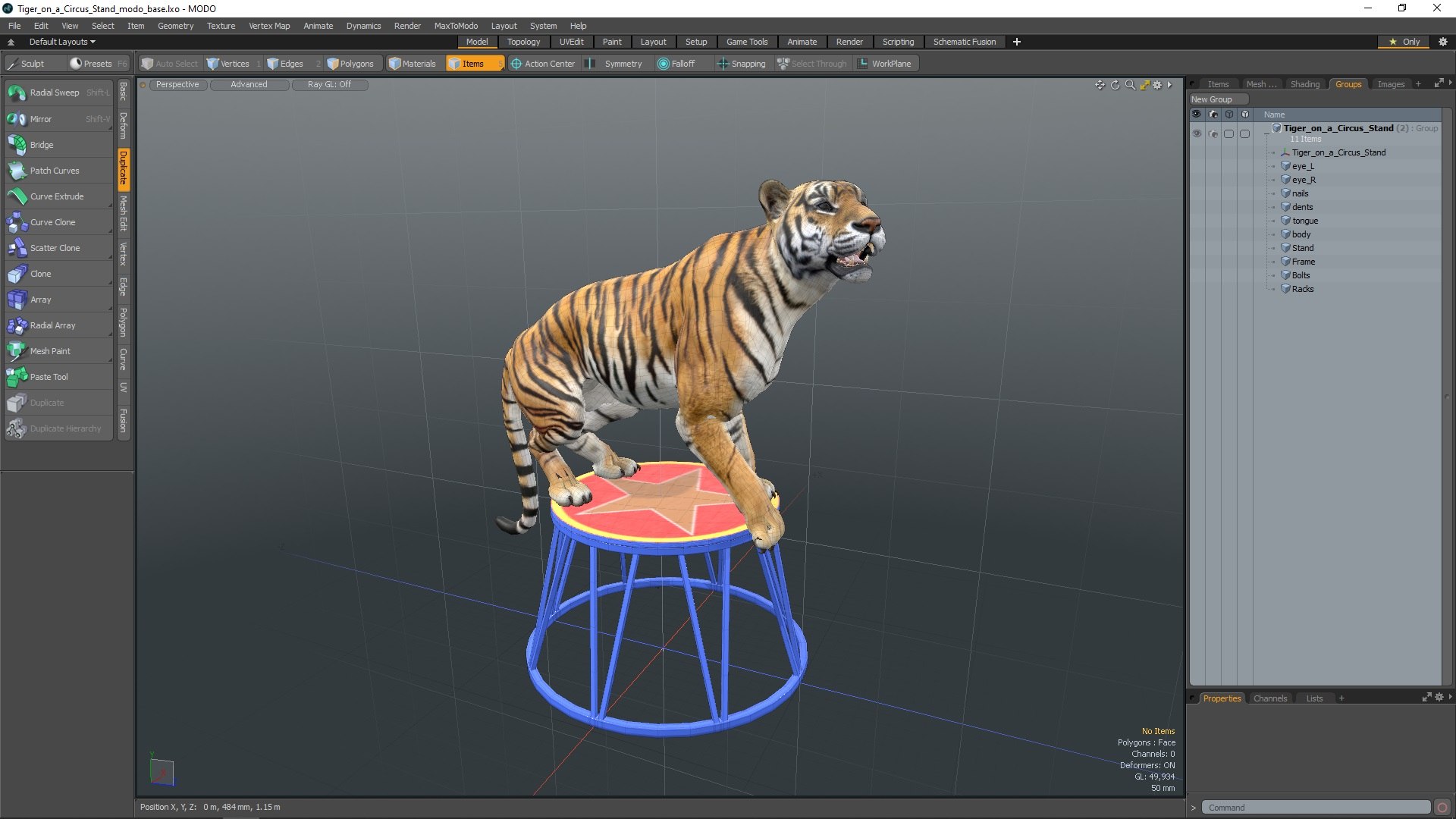 3D Tiger On A Circus Stand Model - TurboSquid 2289943