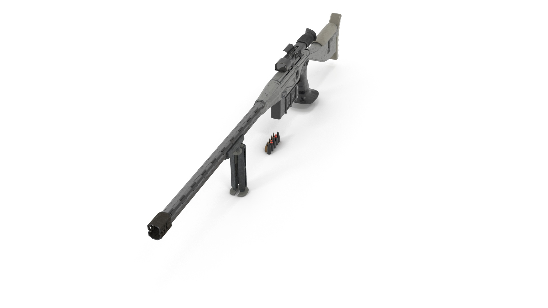 3D Futuristic High-Precision Sniper Rifle With Telescopic Sight ...