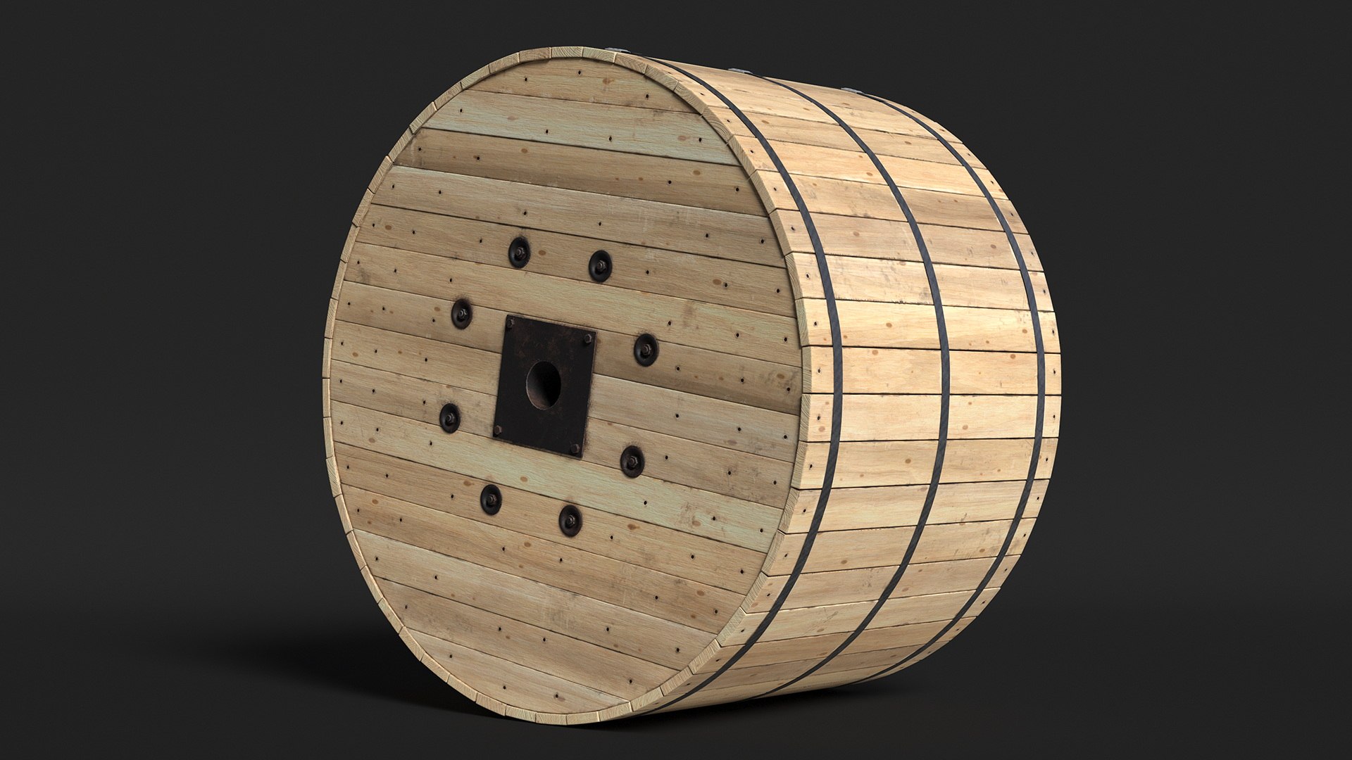 3D Wooden Cable Reel Model - TurboSquid 2265679