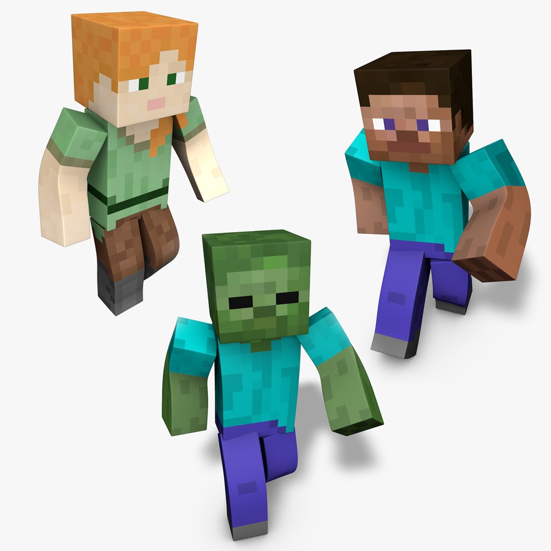 3D Minecraft Character Collection - Mixamo Animatable Model ...