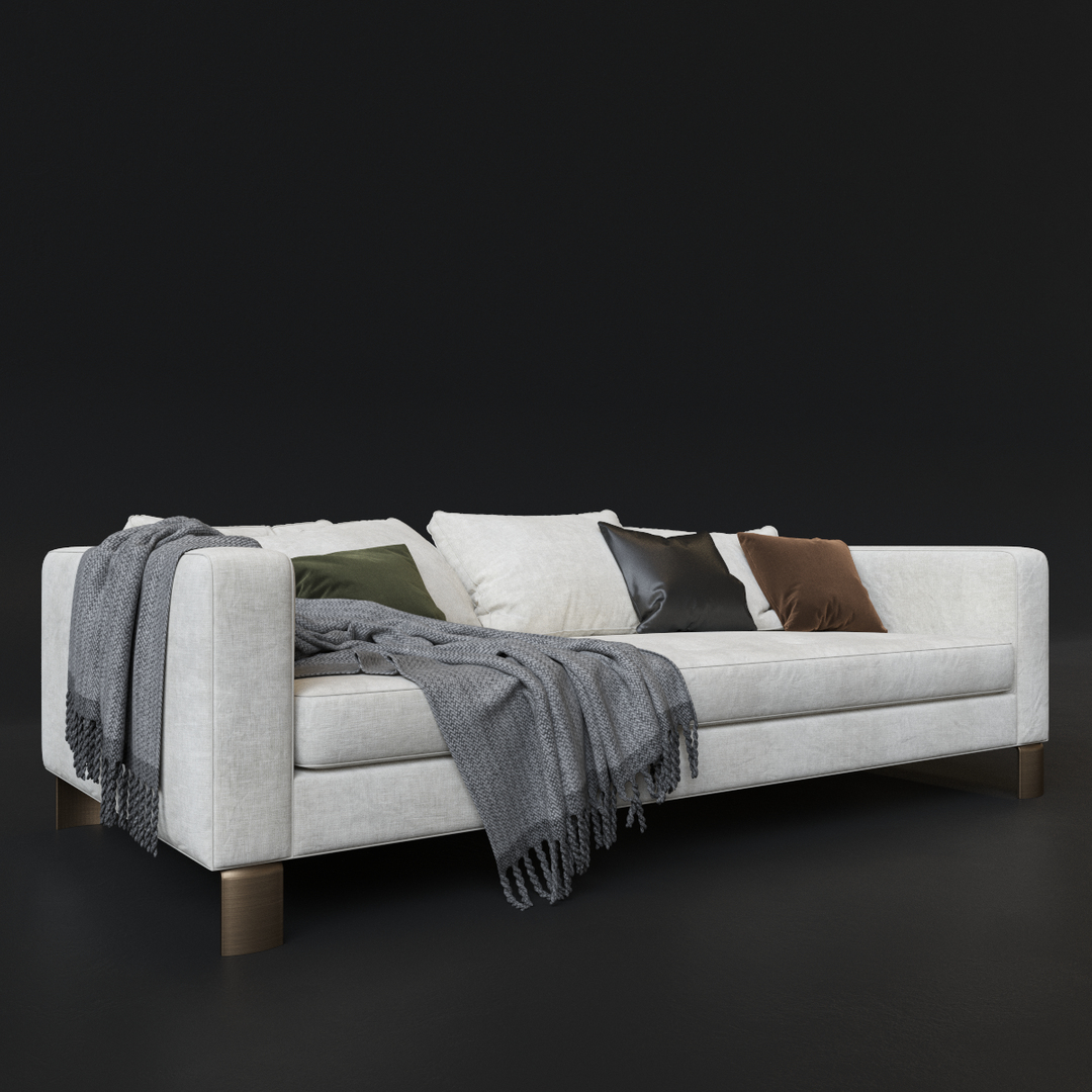 Minotti pollock white sofa model - TurboSquid 1165089