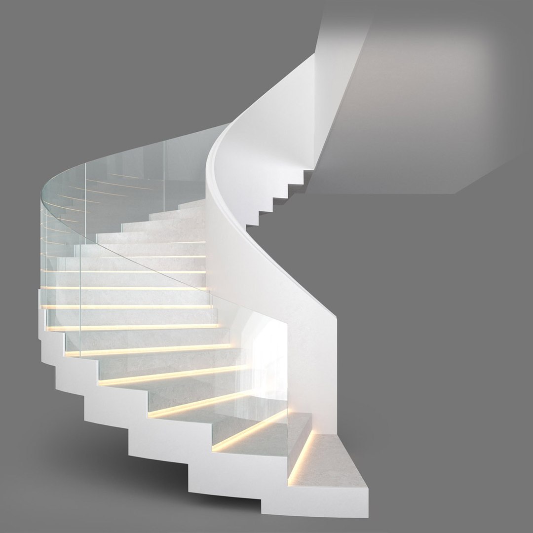 Spiral interior stair 03 3D model - TurboSquid 2173424